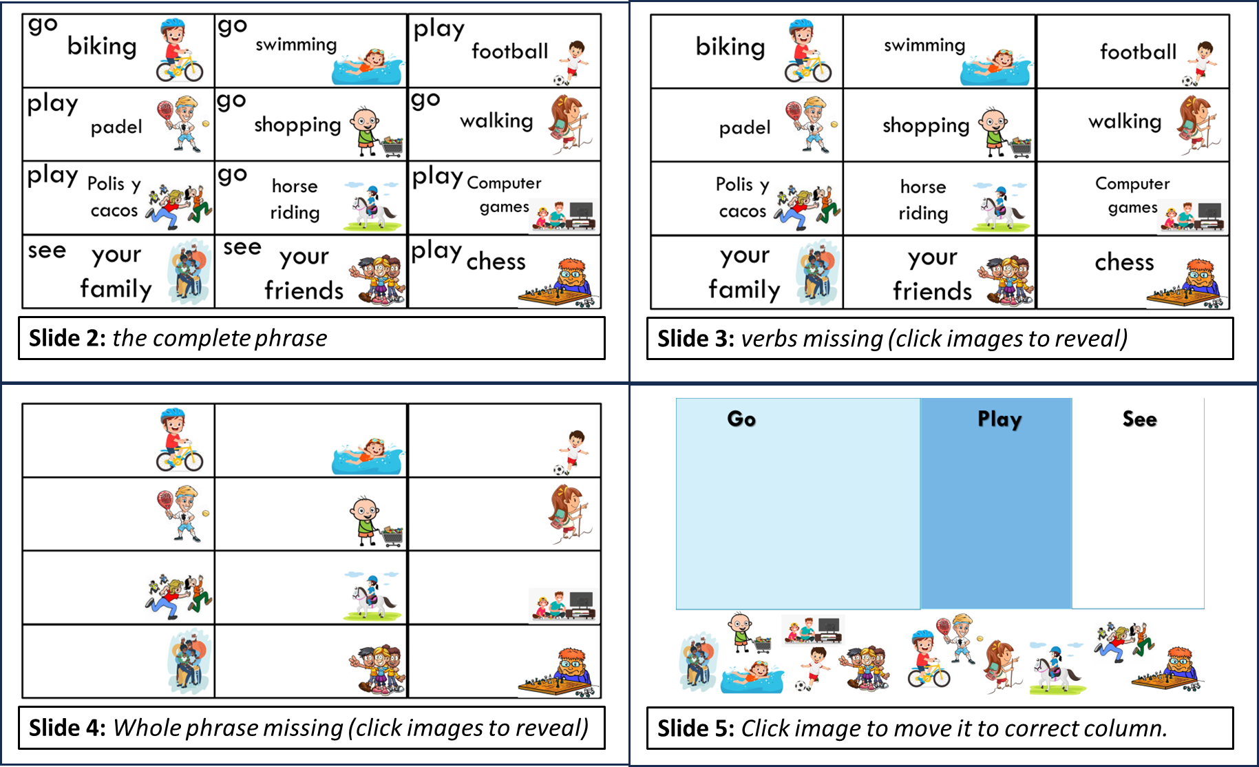 Play, See, Go English Activities