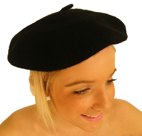 Unisex Wool Felt French Paris Beret Cap Hat Black One size | Campbell ...