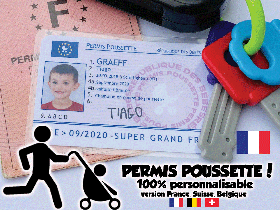 PERMIS POUSSETTE à personnaliser ! Boite à papa futur papa futur Papa ...