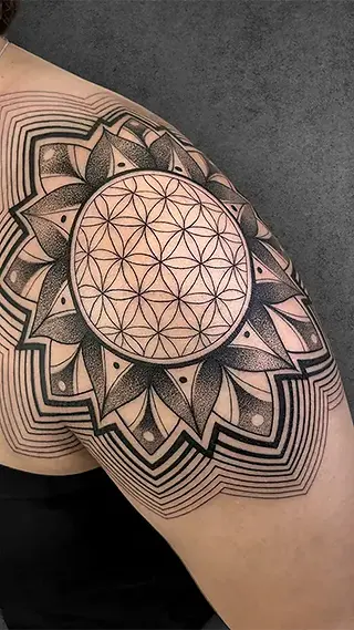 Geometric Dotwork Tattoos
