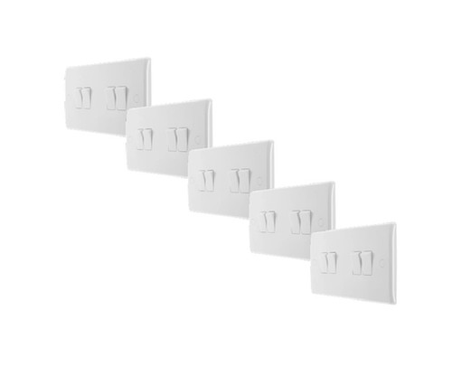 BG 800 Series white moulded 4 Gang 2 way light switch 20A 16AX 844-01 - 5pk | Cosmo Electrical