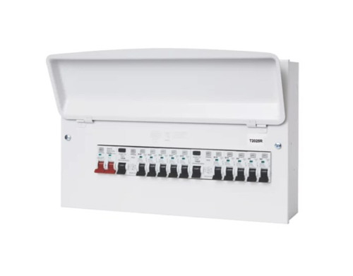 MK Sentry 16-way populated high integrity dual RCD consumer unit ...