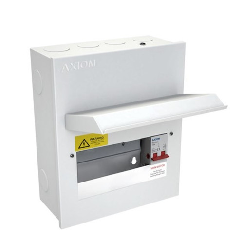 4 way Axiom metal consumer unit with main switch as isolator | Cosmo ...
