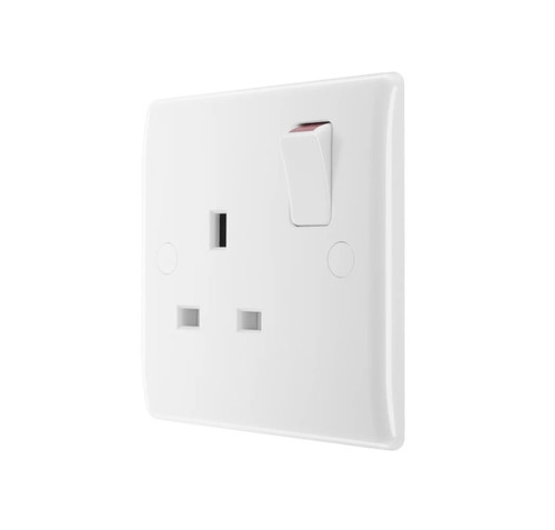 800 Series white moulded 1 Gang 13A double pole switched socket 821DP ...