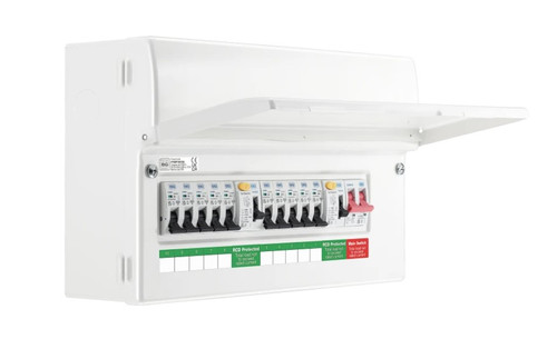 BG Fortress 16-Module 10-Way populated dual RCD consumer unit ...