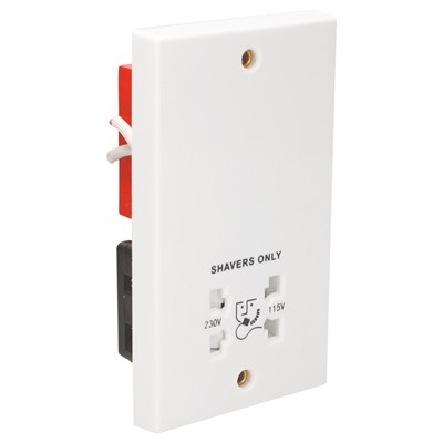 Axiom Shaver socket dual output 110V/240V | Cosmo Electrical