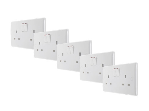 BG 800 Series white moulded 2 Gang 13A SP switched double socket 822-01 ...