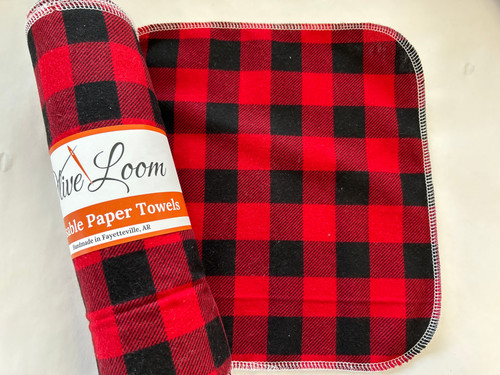Reusable Paper Towels - Red Buffalo checks | Olive Loom