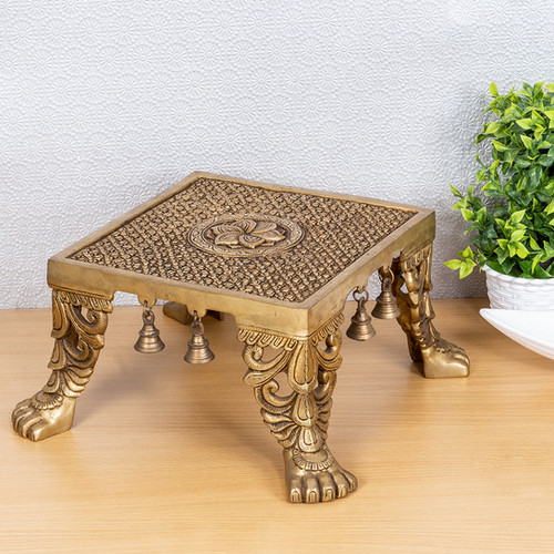 Brass Decorative Uruli Stand With Bells | Brass House