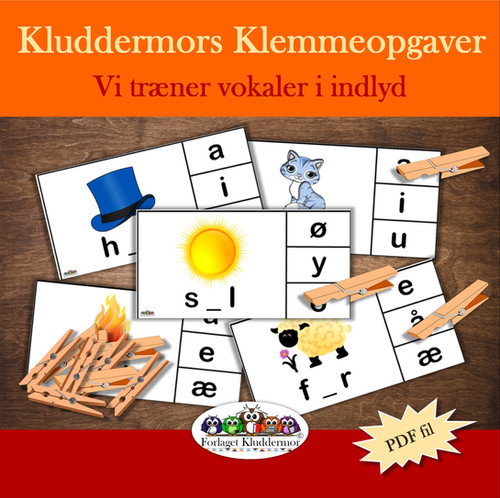 Klemmeopgaver - vokaler i indlyd | Forlaget Kluddermor