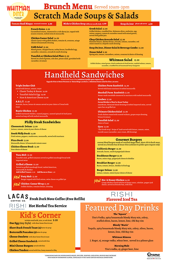 Menu | Whitman Diner