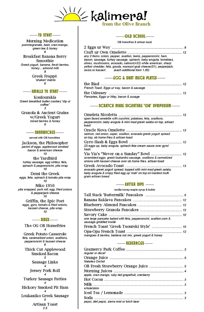Menu | Olivebranch