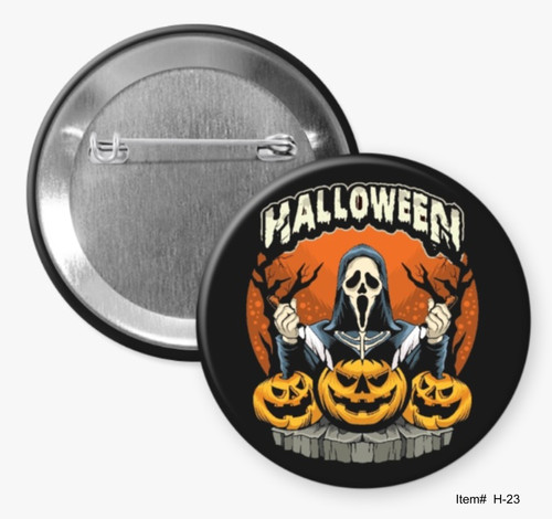 Scream Character Carving Pumpkins, Halloween Buttons | Hommel's Buttons