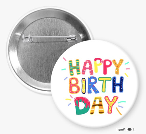 Happy Birthday Buttons | Hommel's Buttons