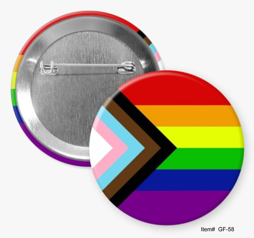 LGBTQ+ Progress, Pride Flag Buttons | Hommel's Buttons