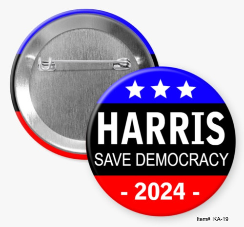 Harris Save Democracy 2024, Kamala Harris Buttons | Hommel's Buttons