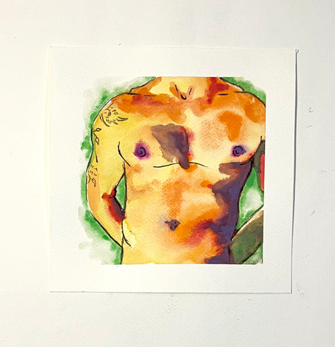 'Shirtless' original watercolour painting | mysite