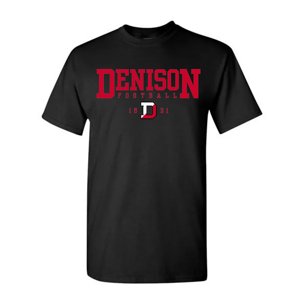 Denison Football Black Short Sleeve Tee | justwriteohio