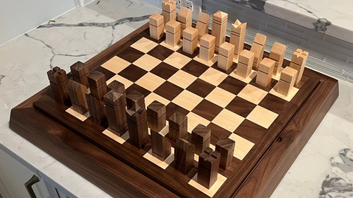 Hand Crafted Chess Board Set and Base | justwriteohio