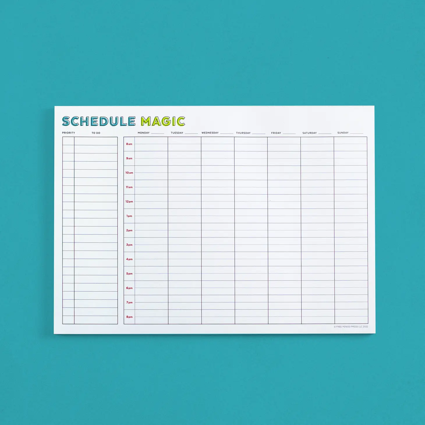 Weekly Schedule Magic Notepad | justwriteohio