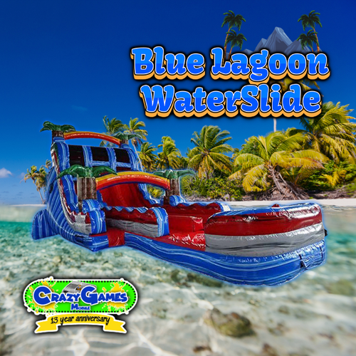 Blue Lagoon Water Slide Rental for Parties | Crazy Games FL