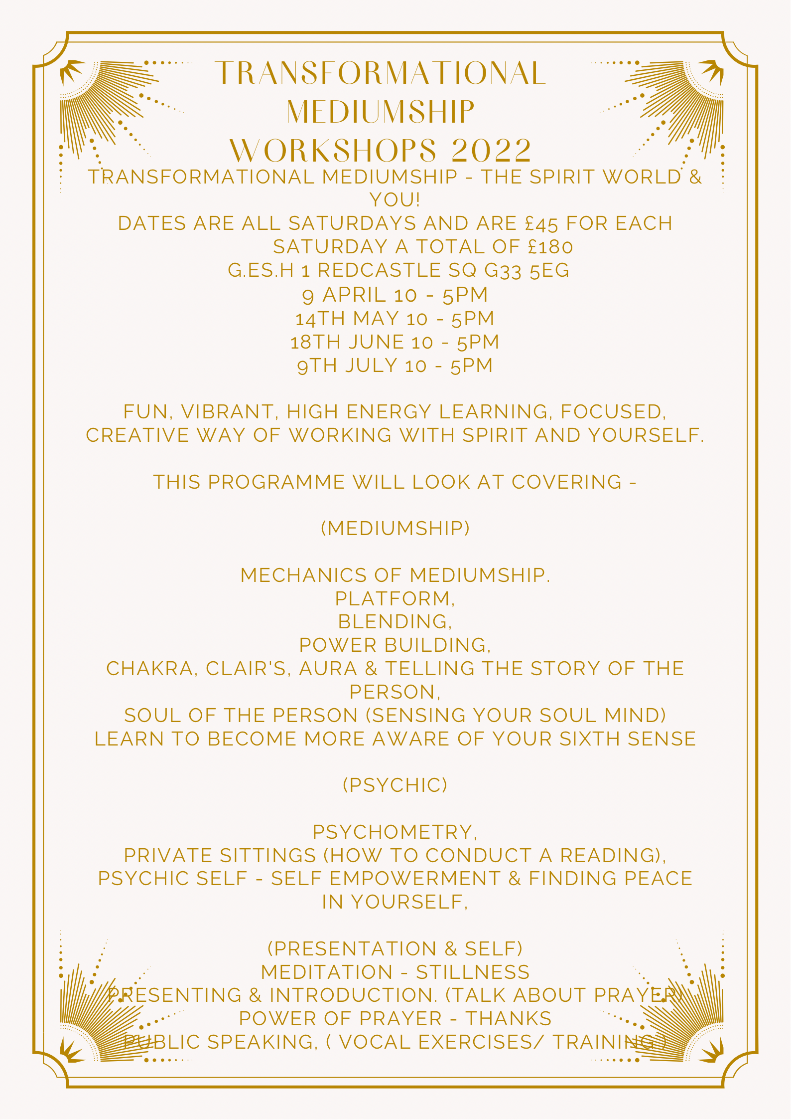 Transformational Mediumship Workshops 2022 | George the Medium