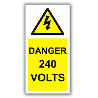 Danger 240 Volts (D003) | Five Valley Labels