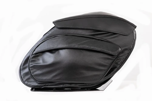 RETRO SERIES V3 TOURING SADDLEBAGS - LEATHER | Death Metal Racing