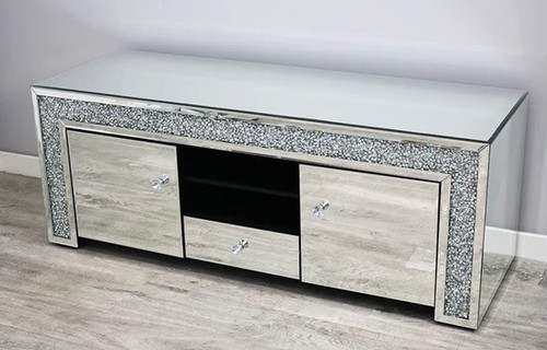 Crushed Diamond TV Unit | Mirrored Online