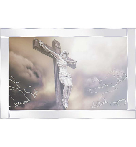 Jesus on Cross on Mirrored Frame | Mirrored Online
