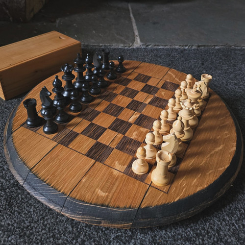 Small chess board set (14" Barrel lid) | White Stag Barrels