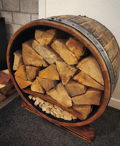 Open cask log/wood store | White Stag Barrels