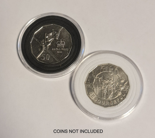 6x 46mm Coin Capsule with Foam Insert (to suit 50c) | The Patch Coins