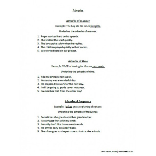 English HL Adverbs | Shaati Education