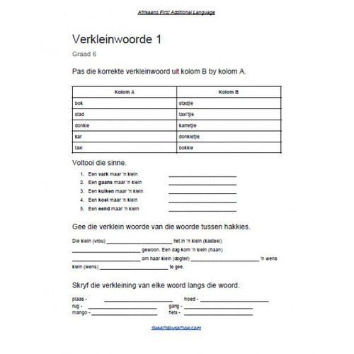 Verkleinwoorde 601 | Shaati Education
