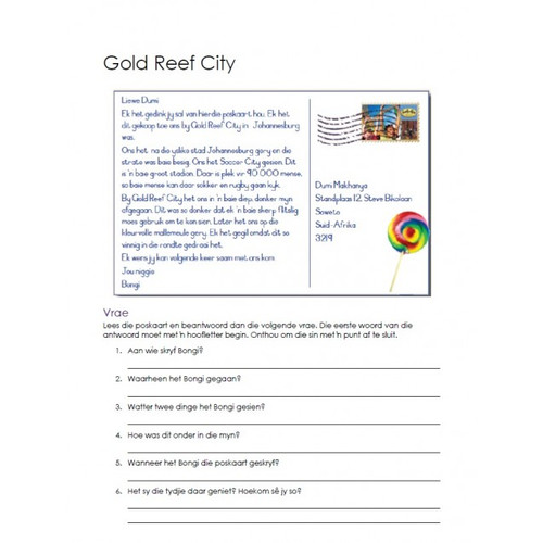 Afrikaans FAL Comprehension: 'Gold Reef City' | Shaati Education