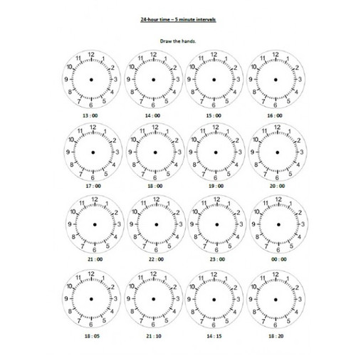 24-Hour Digital Time Practice - 5 Minute Intervals | Shaati Education