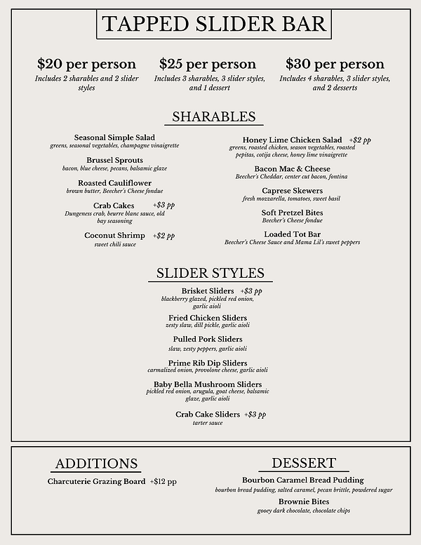 Catering & Events | Tapped Public House