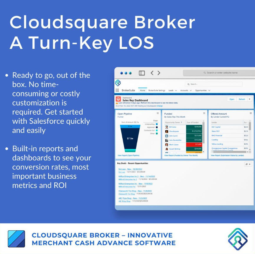 Cloudsquare Broker - A turn-key loan origination system | Funder Intel