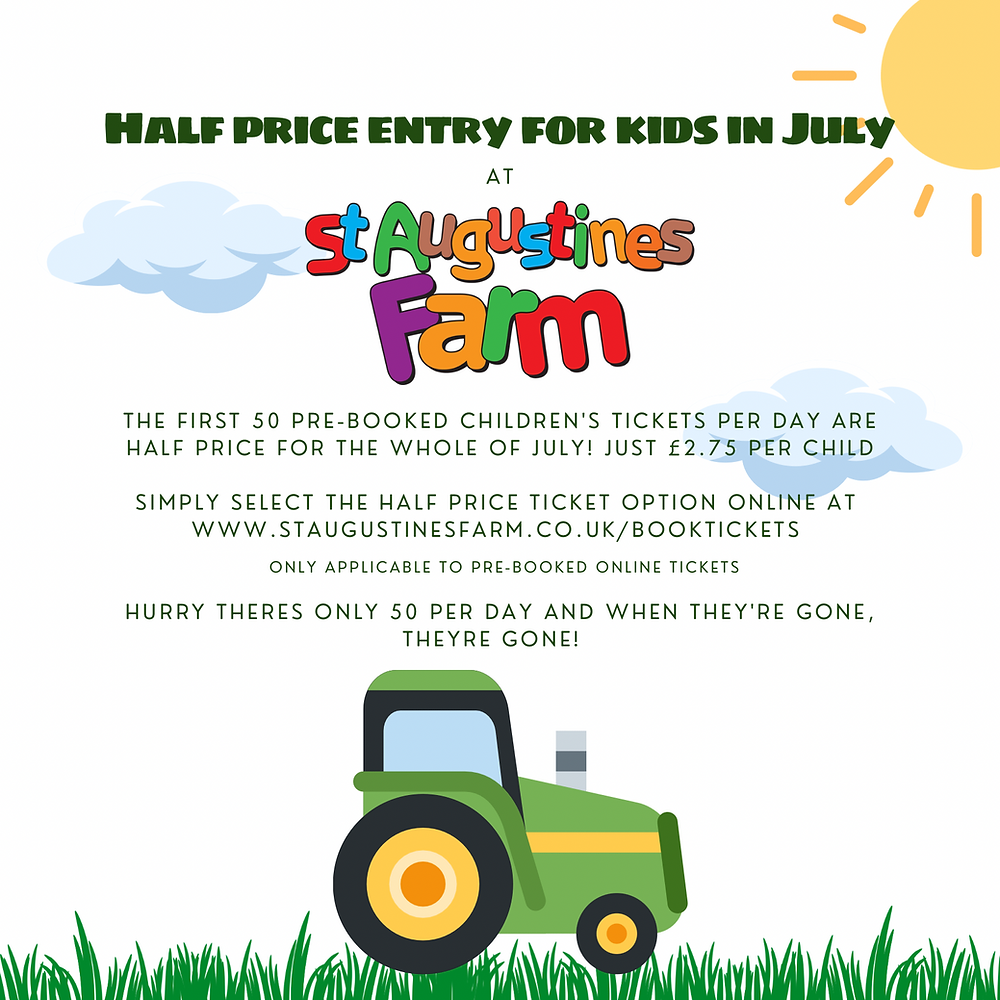 HALF PRICE ENTRY FOR KIDS IN JULY