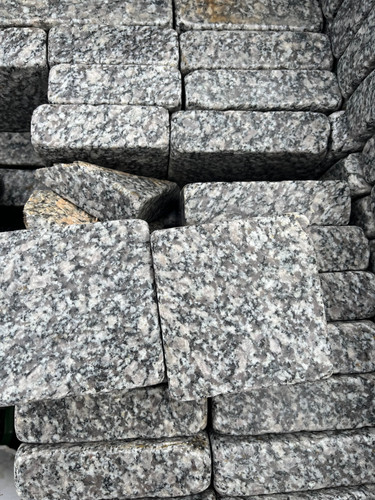 Silver granite mixed size tumbled cobbles | Kelly Landscape & St
