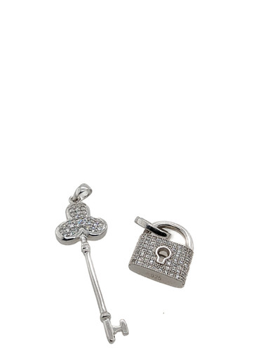 Lock and Key pair commitment pendants | Silver Oak