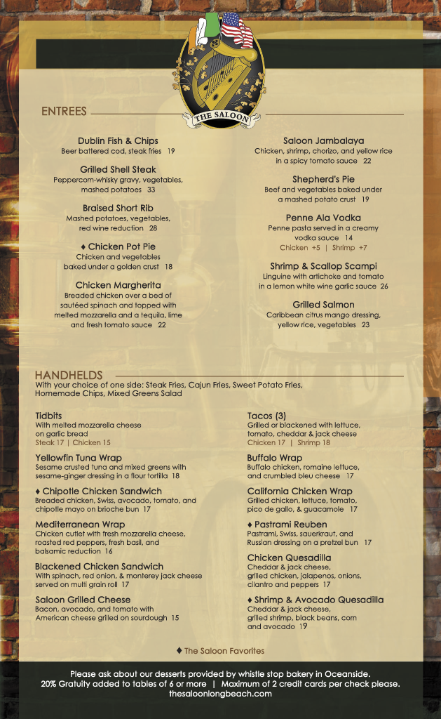 FALL/WINTER MENU | thesaloonlongbeach