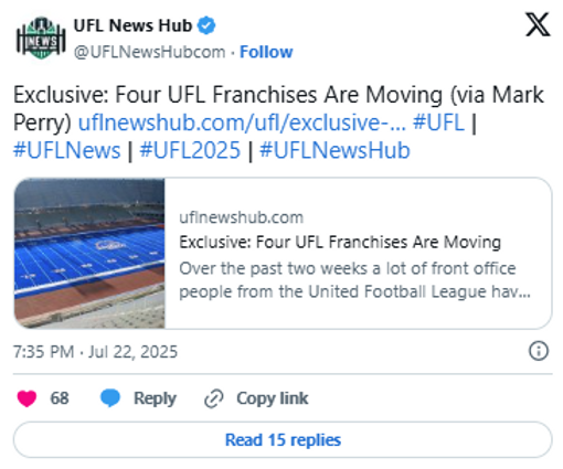 ufl teams relocating