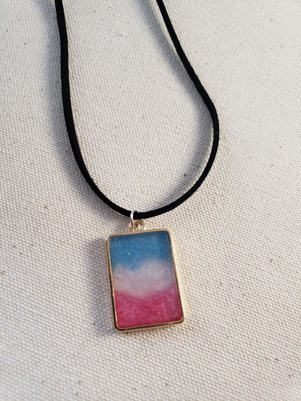 Trans Pride Stain Glass Necklace | Flow Creative Anna