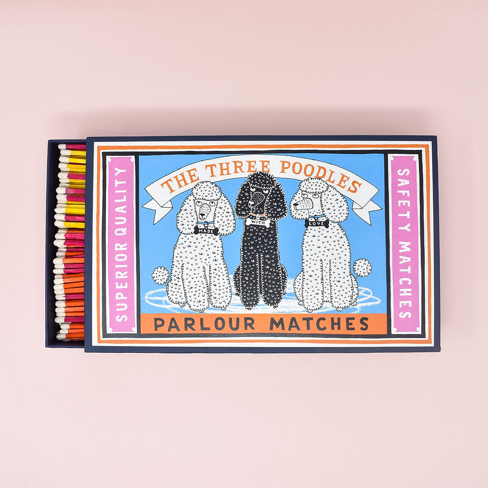 The Three Poodles Giant Matchbox | Perfect English Shop