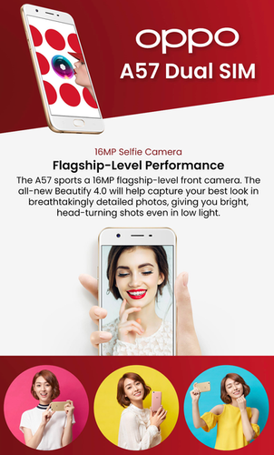 OPPO A57 Dual SIM 64gb 4g LTE (PRE USED) | ZEE META STORE