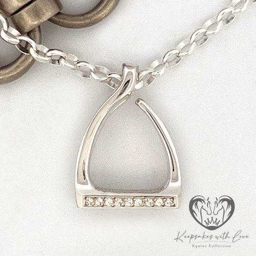 Sterling Silver Jump Stirrup set with White Cubic Zirconia - P269CZ ...