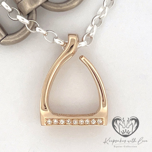 Yellow Gold Jump Stirrup set with Diamonds - P269Y9D | KWL Collection