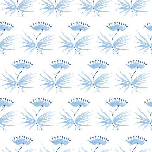 Astrid Wallpaper - Cloudy Blue & Ocean | Kate Medlicott